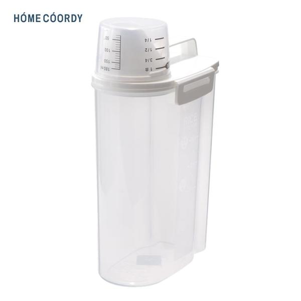 パッキン・ロック付きで密閉できます。こぼれにくく計量しやすい注ぎ口。冷蔵庫に入れられるスリムタイプです。・電子レンジ・食器洗浄機・食器乾燥機は使用しないでください。・商品付属の計量カップ・本体の目盛りは目安です。・食品衛生法に適合しています...