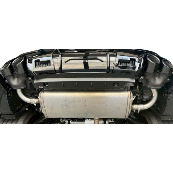 ■P639e　純正マフラー用　排気口移動マフラーカッター左右セット （左右4本出マフラーカッター専用）クラウンスポーツ用リアディフューザー+マフラーカッターを装着した際に同時装着を推奨している純正マフラーの排気口の場所を専用マフラーカッター...