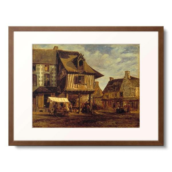 Artist:  Rousseau, Theodore,1812-1867 Imagetitle:  Marketplace in Normandy. 1830s Dimensions:  29,5 x 38 cm Medium:  Oil...