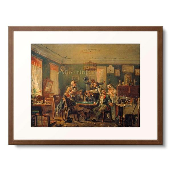 Artist:  Petrow, Nikolai Petrowitsch,1834-1876 Imagetitle:  The card players. 1850s Dimensions:  28 x 36,7 cm Medium:  O...