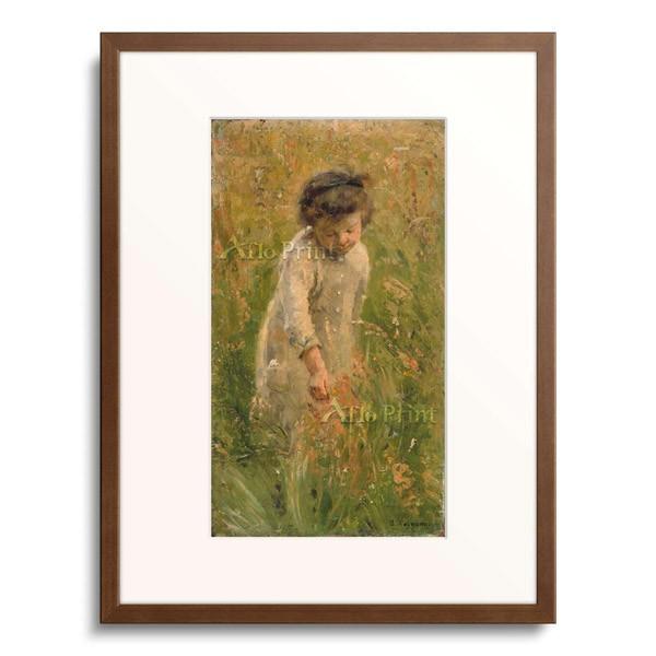 Artist:  Wegmann, Bertha,1847-1926 Imagetitle:  Picking flowers. Dimensions:  37,3 x 21,2 cm Location:  Christie's Image...