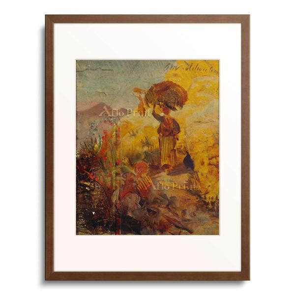 作家名:オズワルド・アーヘンバッハドイツの画家風景画Artist: Achenbach, Oswald,1827-1905 Imagetitle:Study of a female figure in a southern landscap...