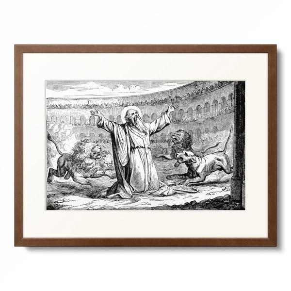 Artist: Unknown Artist Imagetitle: The martyrdom of Ignatius of Antioch (117 AD). About 1900 Medium: Steel engraving