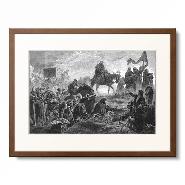 Imagetitle: Johann Tetzel (1465 - 1519) selling Indulgences in Saxony. Medium: Steel engraving,after a painting by Carl ...