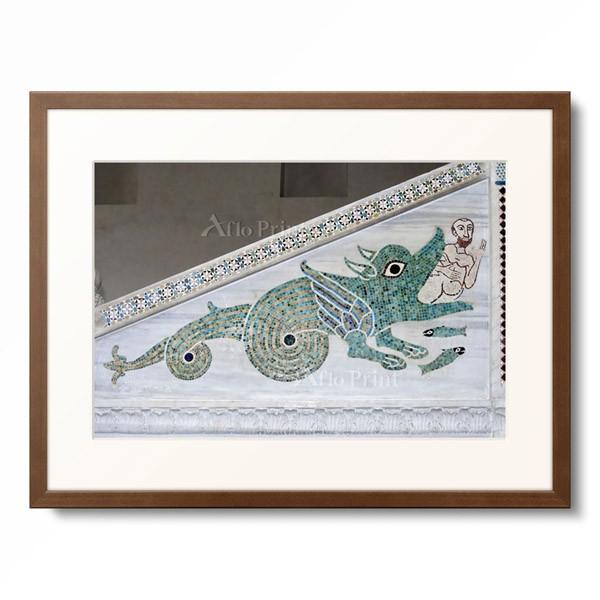 Artist: Foggia, Niccolo di Bartolomeo da Imagetitle: Jonah and the whale. 13th century Medium: Mosaic Location: Ravello,...