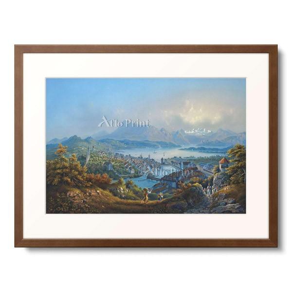 Artist:  Bleuler, Louis,1792 - 1850 Imagetitle:  General View of the town and Lake of Lucerne. Dimensions:  31 x 47,5 cm...