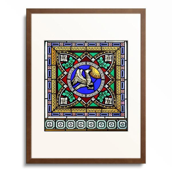 Imagetitle: Phoenix. Medium: Stained-glass window Location: Weiler, Vorarlberg, Herz-Jesu-Kirche