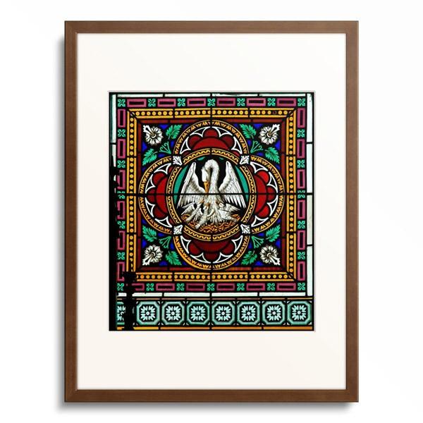 Imagetitle: Pelican. Stained-glass window Location: Weiler, Vorarlberg, Herz-Jesu-Kirche