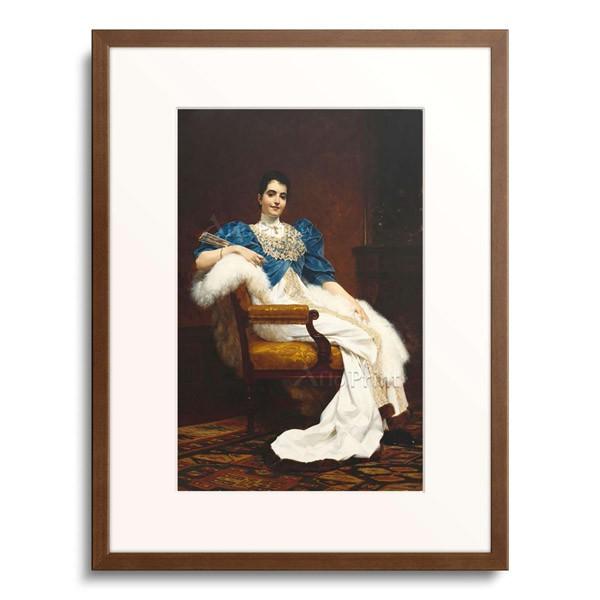 Artist:  Schram, Alois Hans,1864-1919 Imagetitle:  Portrait Of An Elegant Lady. 1892 Medium:  Oil/Canvas Location:  Chri...