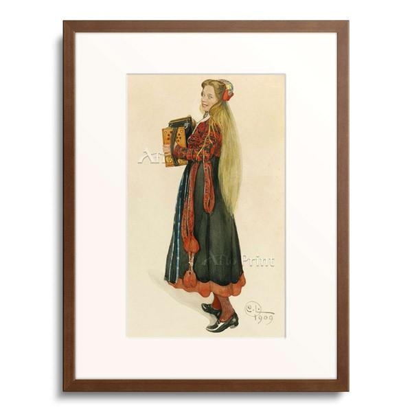 作家名:カール・ラーションスウェーデンの画家Artist:Larsson, Carl,1853-1919 Imagetitle:  Lisbeth playing the Accordion. 1909 Dimensions:  46 x ...