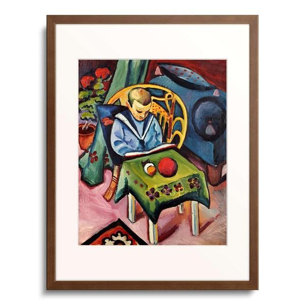 作家名:アウグスト・マッケ ( 1887年 - 1914年 ) 国籍:ドイツ ジャンル:ドイツ表現主義Artist:Macke, August,1887-1914 Imagetitle:A young boy with books and ...