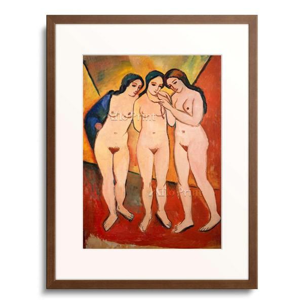 作家名:アウグスト・マッケ ( 1887年 - 1914年 ) 国籍:ドイツ ジャンル:ドイツ表現主義Artist:Macke, August,1887-1914 Imagetitle:Three Nude Women (Red and O...