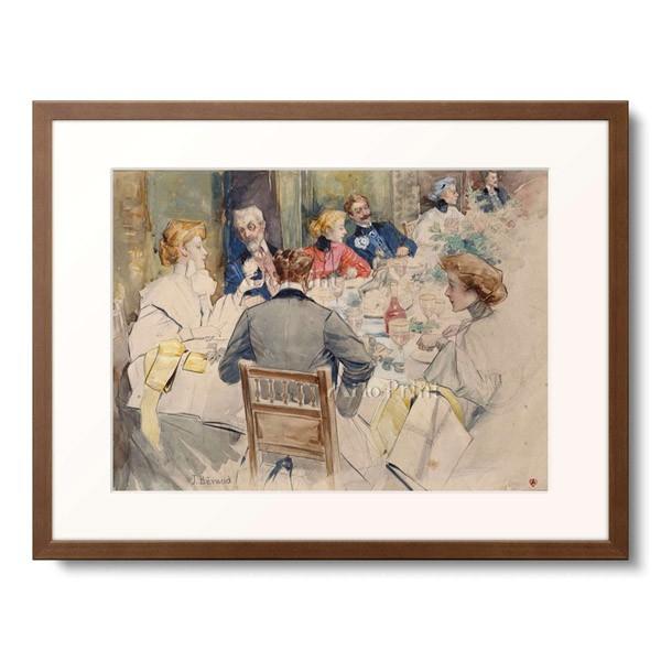 Artist:  Beraud, Jean,1849-1936 Imagetitle:  An Elegant Dinner Party. Medium:  Watercolour with Pencil, Heightened with ...
