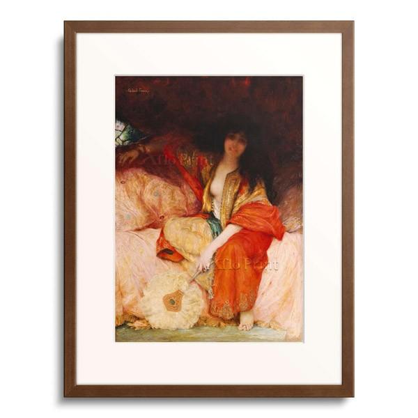 Artist:  Ferrier, Gabriel Joseph Marie Augustin,1847-1914 Imagetitle:  A Harem Beauty holding a fan. Dimensions:  152,4 ...