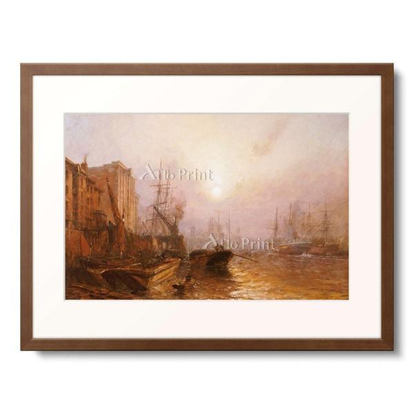 Artist:  Moore, Claude T. Stanfield,1853-1901 Imagetitle:  The Pool Of London, Evening. 1896 Dimensions:  76,2 x 50,8 cm...