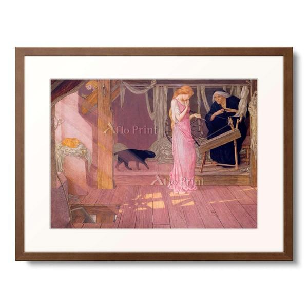 Artist: Batten, John Dickson,1860-1932 Imagetitle:Sleeping Beauty:The Princess Pricks Her Finger. Medium: Tempera