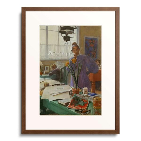 Artist:  Larsson, Carl,1853-1919 Imagetitle:  My Wife (Karin in the Studio). 1912 Dimensions:  73,5 x 51,7 cm Medium:  P...