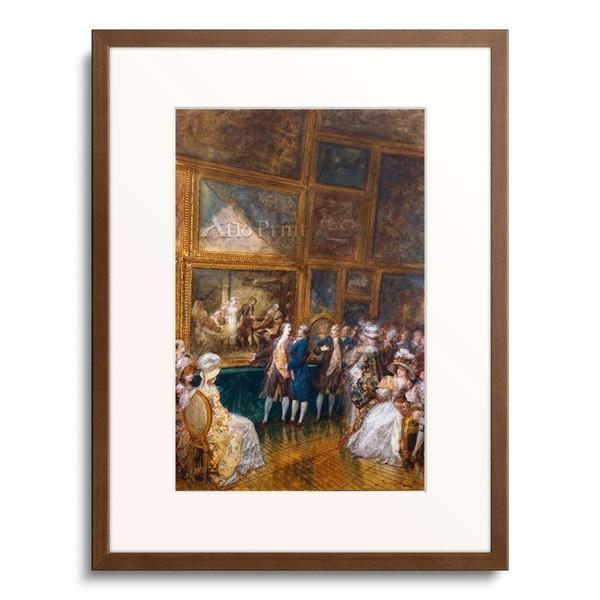 Artist:  Navlet, Joseph,1821-1889 Imagetitle:  Greuze and Diderot visiting the Salon, 1761. Dimensions:  48,9 x 31,7 cm ...