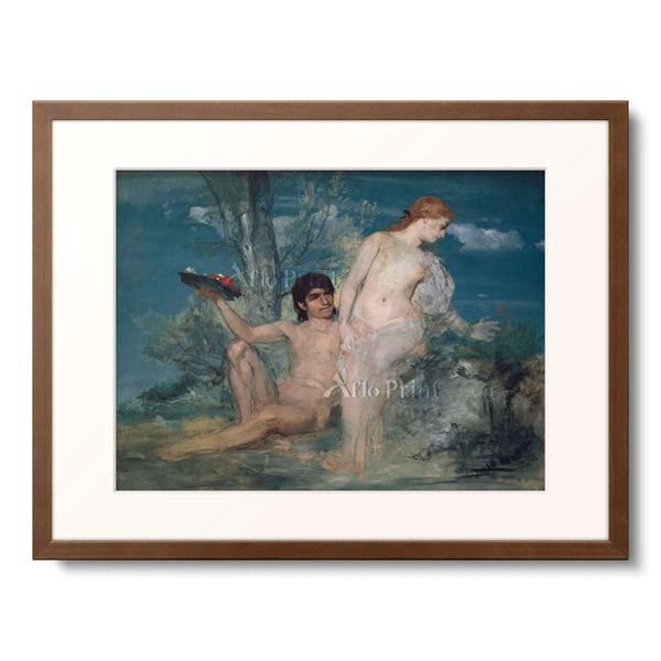作家名:アルノルト・ベックリン  ( 1827年 - 1901年 ) 国籍:スイス ジャンル:象徴主義 Artist: Bocklin, Arnold,1827-1901 Imagetitle:Lovers. 1866 Dimensions...