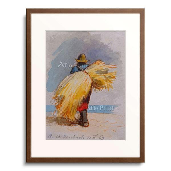 作家名:アンドレアス・アーヘンバッハドイツの画家風景画Artist: Achenbach, Andreas,1815-1910 Imagetitle:A Harvester. 1863 Dimensions: 8,9 x 6,3 cm Me...