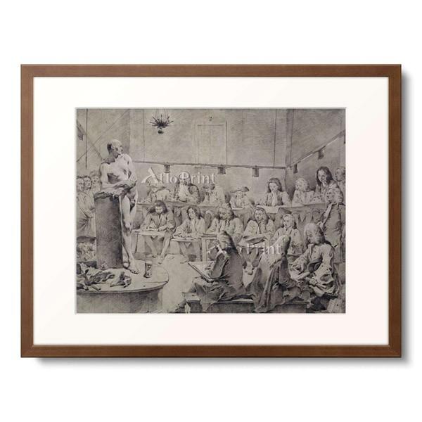 Artist:Tiepolo, Giovanni Battista,1696-1770 Imagetitle:Piazzetta's Academy:Artists Drawing A Nude. Medium:Charcoal in bl...