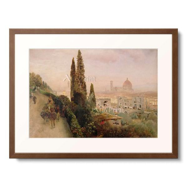 作家名:オズワルド・アーヘンバッハドイツの画家風景画Artist: Achenbach, Oswald,1827-1905 Imagetitle:Florence. カンバスに油彩