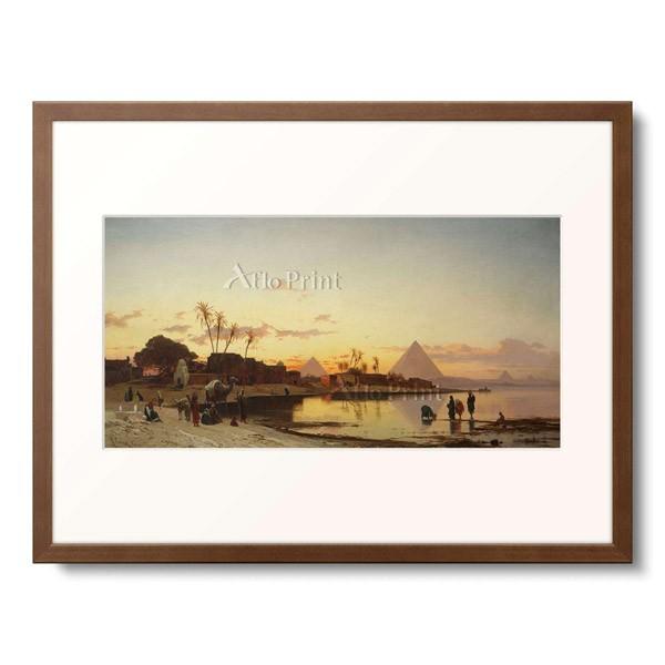 Artist:Corrodi, Hermann David Salomon,1844-1905 Imagetitle:Sunset on the Nile, Cairo. Dimensions:86,3 x 165,4 cm カンバスに油彩...