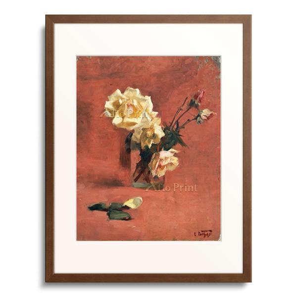 Artist:Potthast, Edward Henry,1857-1927 Imagetitle:Still Life with Roses in a Glass. カンバスに油彩Location:Christie's Images Ltd