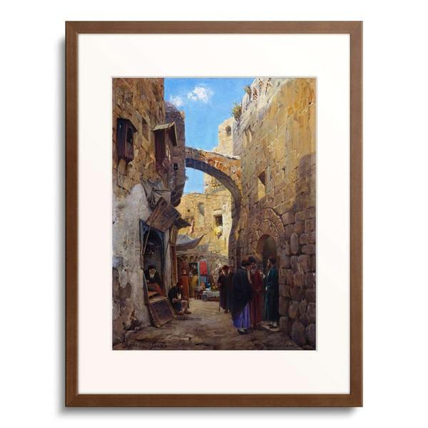 Artist:Bauernfeind, Gustav,1848-1904 Imagetitle:Streetscene in Jerusalem. Dimensions:26.5 x 20.3 cm Medium:Oil/Wood Loca...