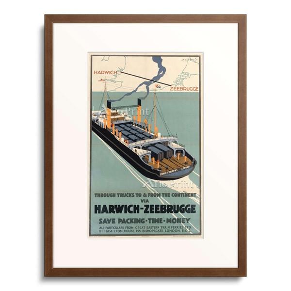 Artist:Gawthorn, Henry George,1879-1941 Imagetitle:Harwich-Zeebrugge. (printed by Adams Bros. and Shardlow, Ltd.) Dimens...