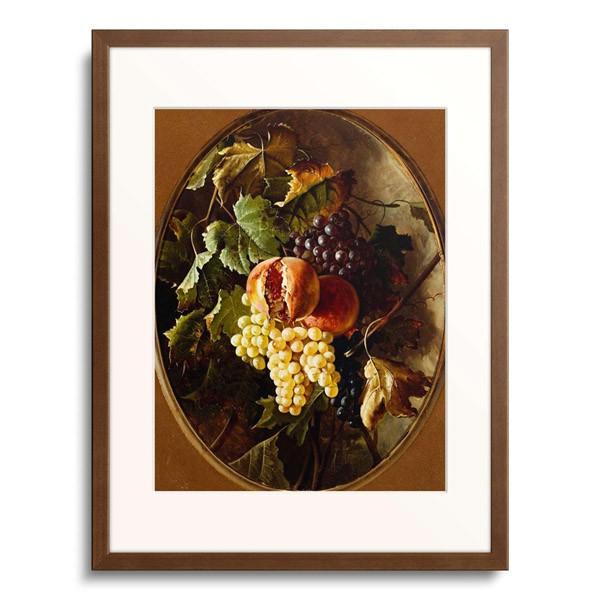 Artist:Meucci, Michelangelo,1840-1909 Imagetitle:Pomegranates and Grapes. Dimensions:56 x 43,3 cm カンバスに油彩Location:Christ...