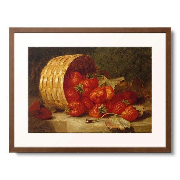 Artist:Stannard, Eloise Harriet,1829-1915 Imagetitle:Strawberries in a Wicker Basket on a Ledge. 1895 カンバスに油彩Location:Ch...