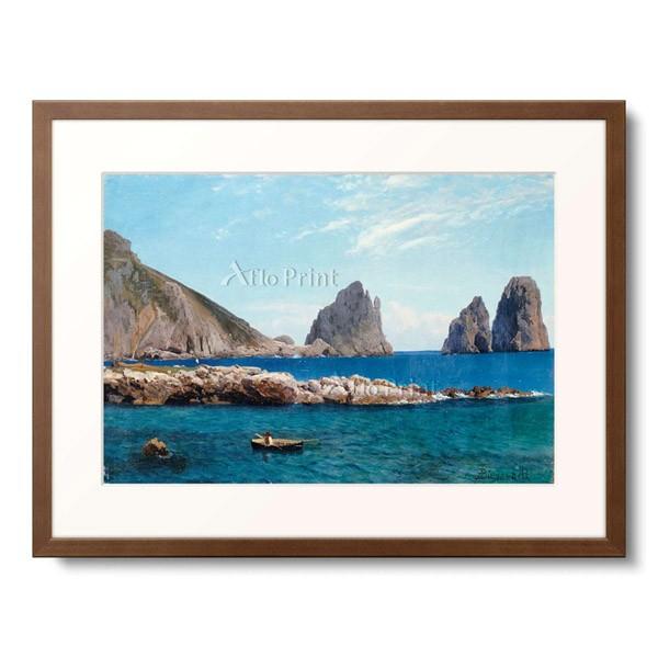 Artist:Bierstadt, Albert,1830-1902 Imagetitle:Rowing Off The Rocks. カンバスに油彩Location:Christie's Images Ltd