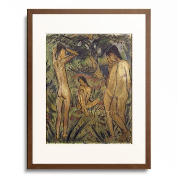Artist: Mueller, Otto,1874-1930 Imagetitle: Bathing (Badende). About 1917 Medium: Ol auf Rupfen Location: Christie's Ima...