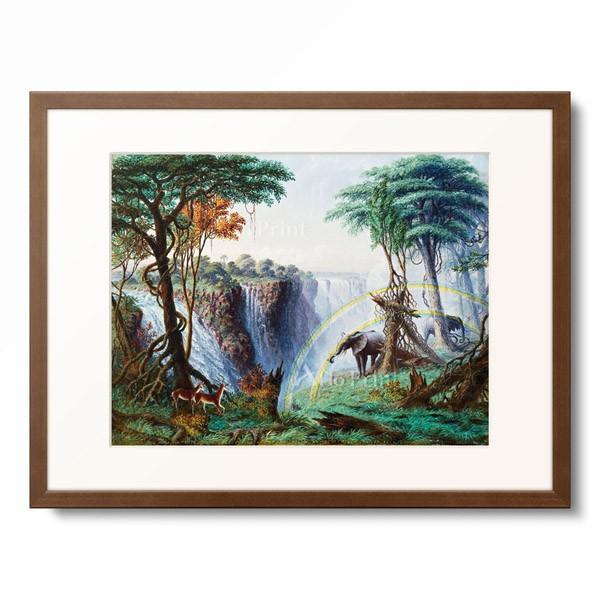 Artist: Baines, Thomas,1820-1875 Imagetitle: The Mosi-oa-Tunya (The Smoke that Thunders) or Victoria Falls, Zambesi Rive...