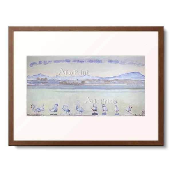 作家名：  フェルディナント・ホドラー  ( 1853年 - 1918年 ) 国籍： スイス ジャンル　：  世紀末芸術 Artist:  Hodler, Ferdinand,1853-1918 Imagetitle:  Nine Swan...