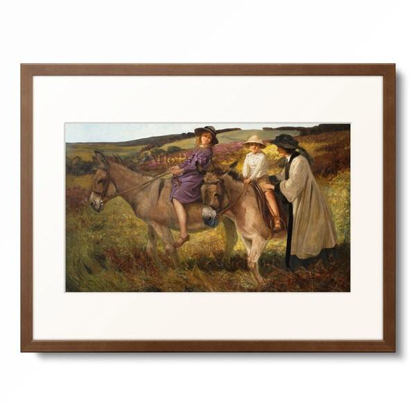Artist: Butler, George Edmund,1870 or 1872-1936 Imagetitle: Two Children Riding Donkeys on the Edge of a Moor. 1912 Dime...