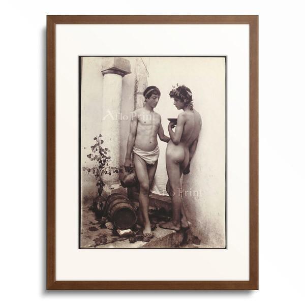 Artist: Gloeden, Wilhelm von,1856-1931 Imagetitle: Two young men in classical pose. 1903 Dimensions: 22,3 x 16,9 cm Medi...