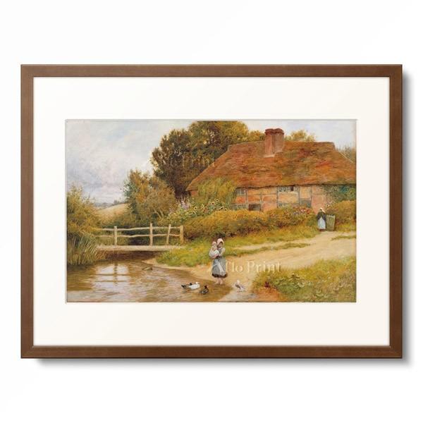 Artist: Strachan, Arthur Claude,1865-1938 Imagetitle: Watching the Ducks. Dimensions: 29.2 x 46.3 cm Medium: Watercolour...