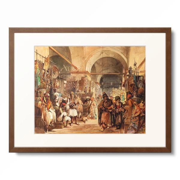 Artist: Preziosi, Amadeo,1816-1882 Imagetitle: In the Bazaar. 1854 Dimensions: 57 x 71 cm Medium: Watercolour and pencil...