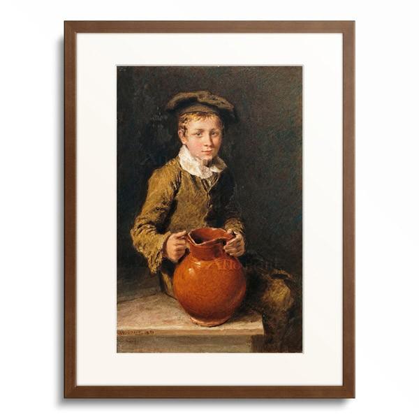 Artist: Hunt, William Henry,1790-1864 Imagetitle: A Boy Seated on a Bench with a Pitcher. 1839 Dimensions: 27.3 x 17.7 c...