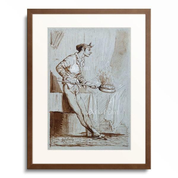 Artist: Fortuny, Mariano,1838-1874 Imagetitle: Servant with a Bedwarmer. Dimensions: 32 x 29.9 cm Medium: Pencil,brown i...