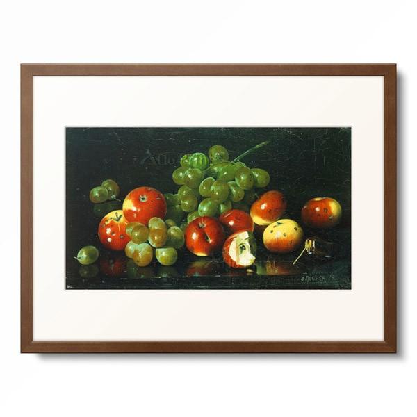Artist: Decker, Joseph,1853-1924 Imagetitle: Still Life with Crabapples and Grapes. Dimensions: 20.6 x 35.8 cm Medium: o...