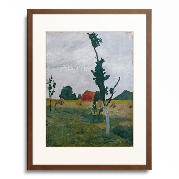 Artist: Modersohn-Becker, Paula,1876-1907 Imagetitle: Landscape with red house, Worpswede. 1899 Dimensions: 53 x 40,4 cm...
