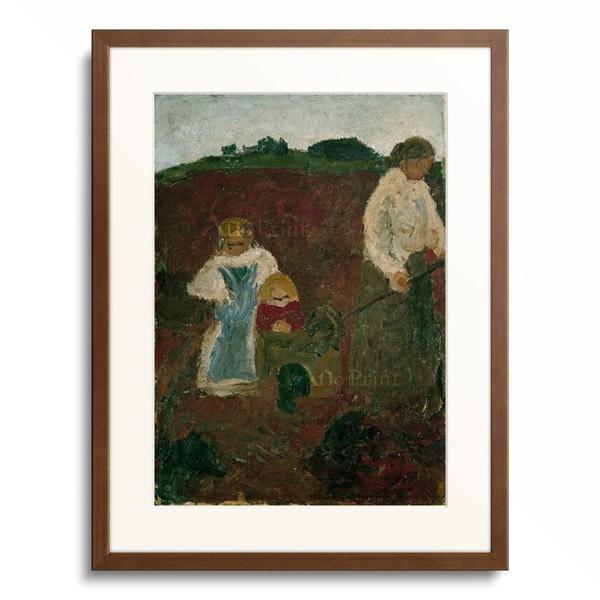 Artist: Modersohn-Becker, Paula,1876-1907 Imagetitle: Woman with children collecting the turf. 1900 Dimensions: 40,4 x 2...