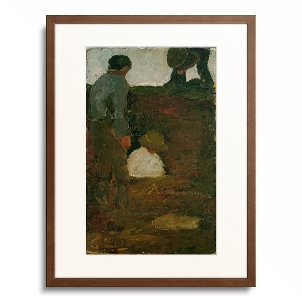 Artist: Modersohn-Becker, Paula,1876-1907 Imagetitle: Men collecting the turf. About 1900 Dimensions: 41 x 26 cm Medium:...