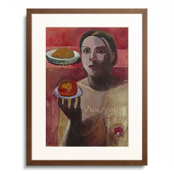 Artist: Modersohn-Becker, Paula,1876-1907 Imagetitle: Semi-nude Italian with a plate. 1906 Dimensions: 55 x 38 cm Medium...