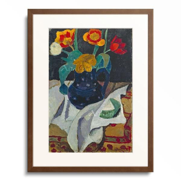 Artist: Modersohn-Becker, Paula,1876-1907 Imagetitle: Still life with tulips in a blue pot. 1907 Dimensions: 58 x 39 cm ...