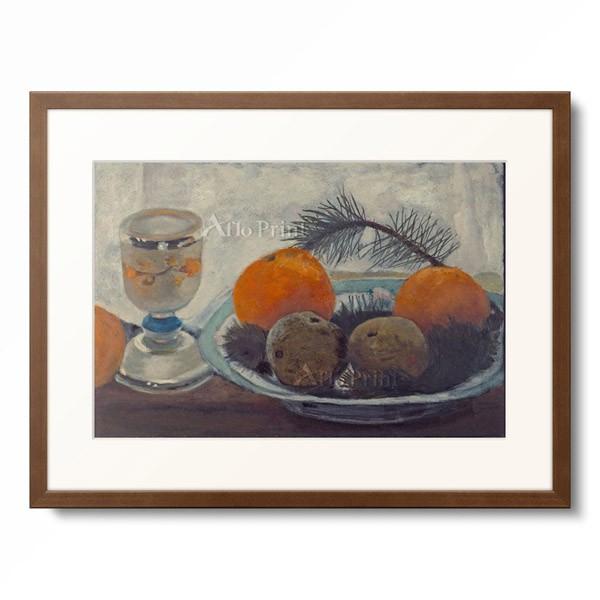 Artist: Modersohn-Becker, Paula,1876-1907 Imagetitle: Still life with frosted glass cup, apples and pine branch. About 1...