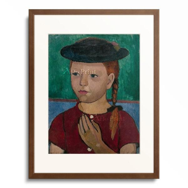 Artist: Modersohn-Becker, Paula,1876-1907 Imagetitle: Half length portrait of a girl in a brown dress and a black hat. 1...
